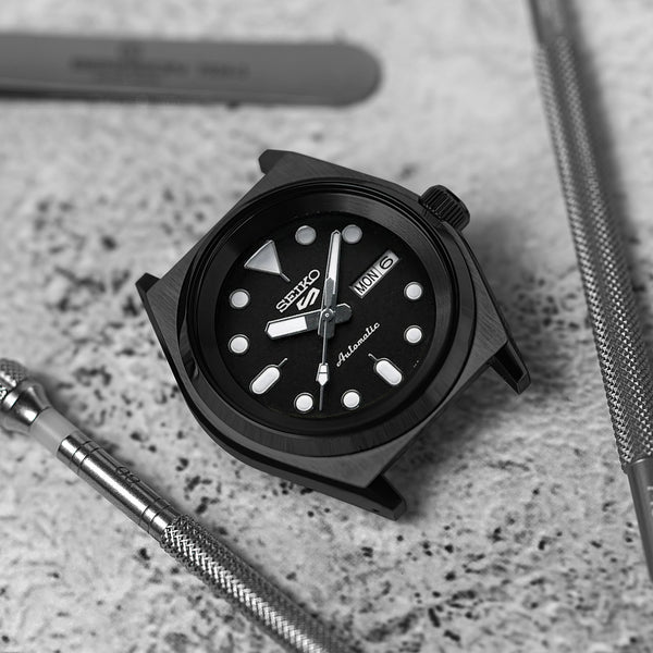 Case - SRPE S5 Vintage - Polished/Brushed PVD Black (With Case Back ...