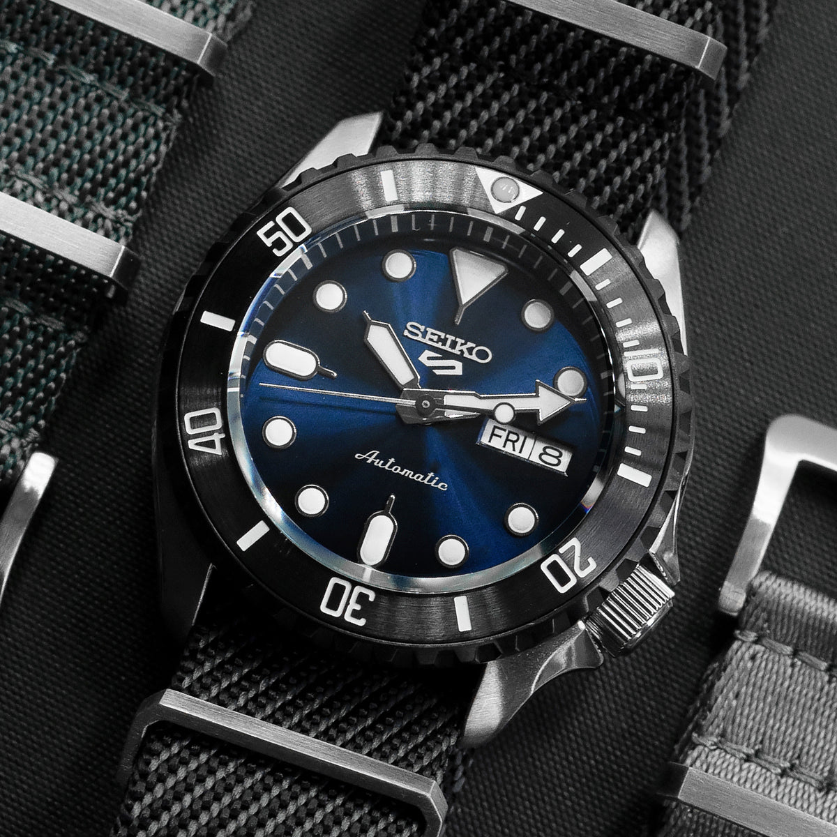 Steel Insert - 007 Sub - Brushed Gun Metal - DLW WATCHES