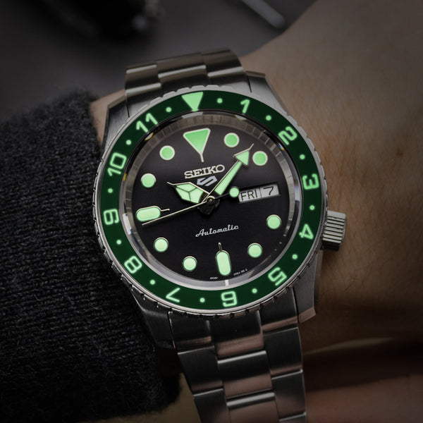 Sapphire Insert - SKX Dual Time Racing Green - Luminous Green - DLW WATCHES