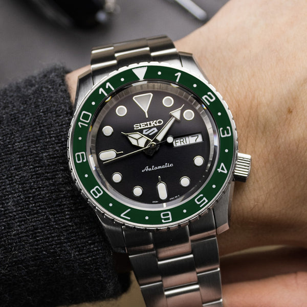 Sapphire Insert - SKX Dual Time Racing Green - Luminous Green - DLW WATCHES